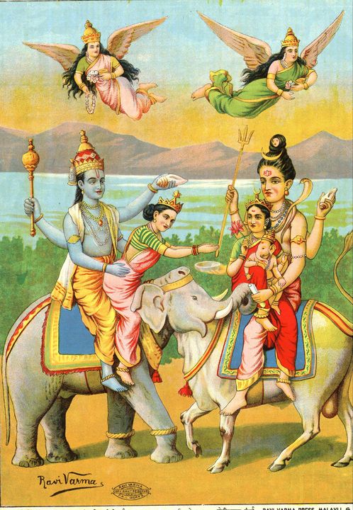 Raja Ravi Varma~Harihara Bhet - Old classic art - Paintings & Prints ...