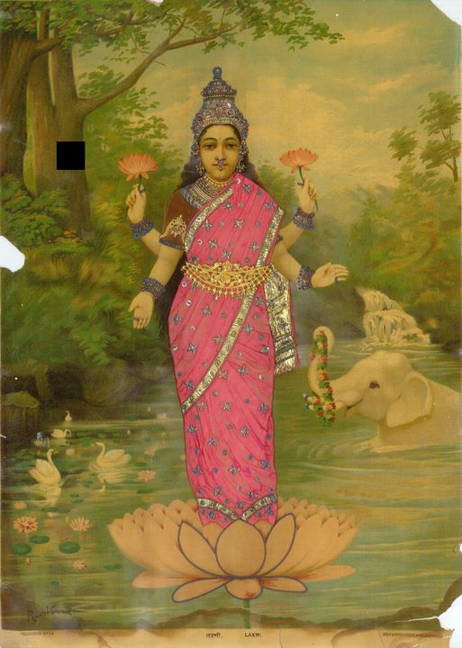 Raja Ravi Varma~Lakshmi Embellished - Old classic art - Paintings ...