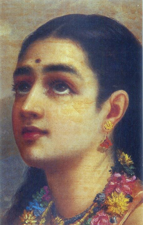 Raja Ravi Varma~Shakuntala And Her C - Old classic art - Paintings ...