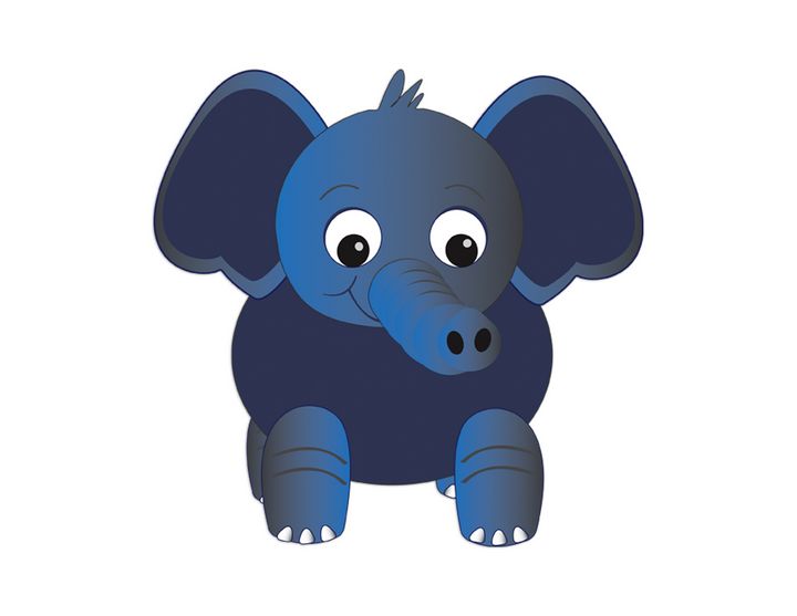 Blue Elephant - toksabukadesign - Drawings & Illustration, Childrens ...