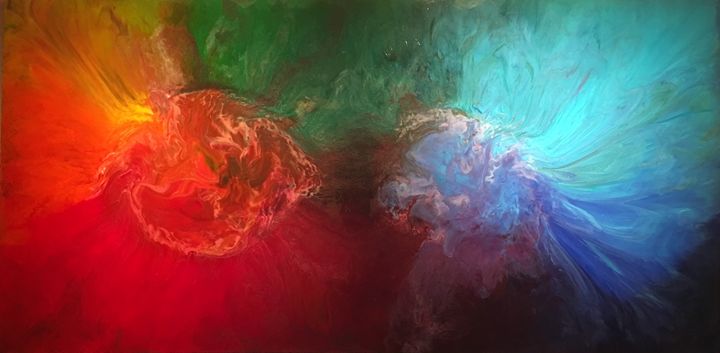 Multicolor Abstract Acrylic Painting - DaniB - Paintings & Prints ...