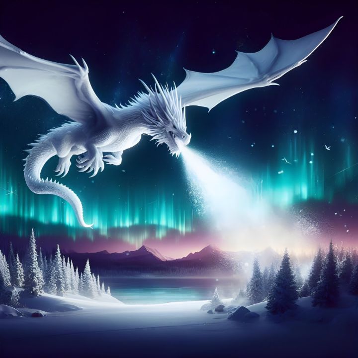 Arctic Snow Blowing Dragon - Dawns Designs - Digital Art & AI, Fantasy ...