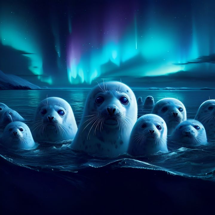 Arctic Aurora Borealis Seals - Dawns Designs - Digital Art & AI ...