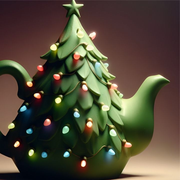 Christmas Tree Tea Pot - Dawns Designs - Digital Art & AI, Food ...