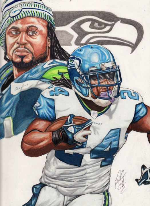 Marshawn Lynch - Artist at Large Studio - Paintings & Prints, Sports ...