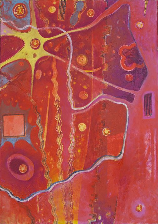roter schleier 1 - Nicole Scheller - Paintings & Prints, Abstract ...