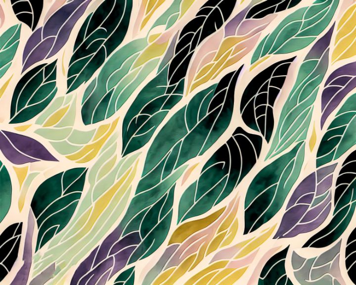 Abstract Boho leaf design - Pura Vida Vision - Digital Art & AI, Abstract, Other Abstract - ArtPal