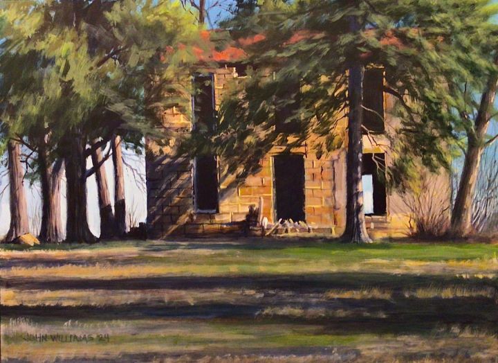 Red Sandstone House at B & E Highway - Missouri Artist John Williams ...