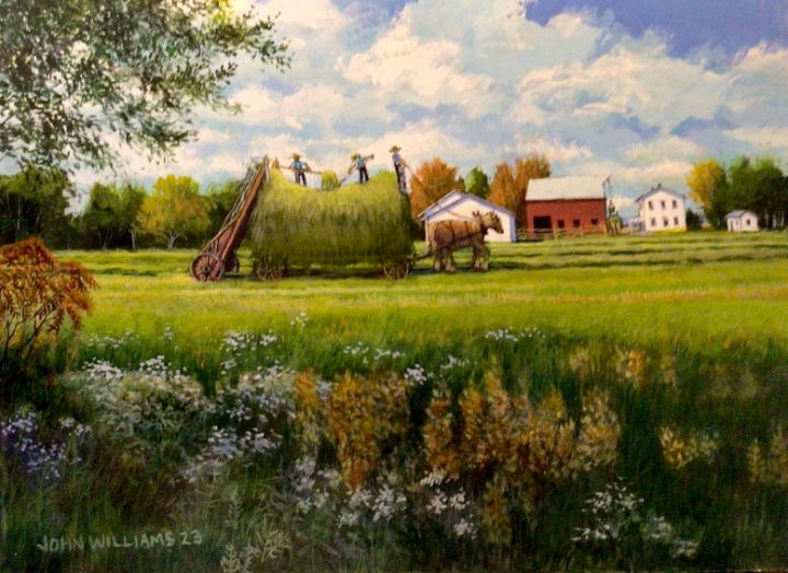 Amish Haying - Missouri Artist John Williams - Paintings & Prints ...