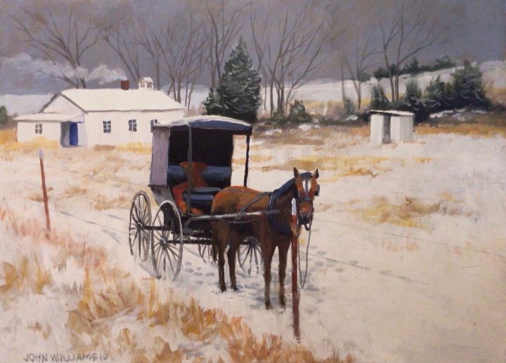 Snowy Day at the Amish School - Missouri Artist John Williams ...