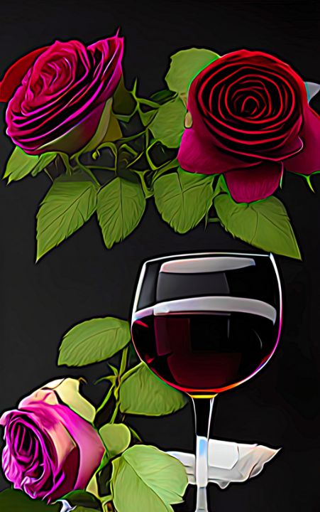 Red Wine and Roses 3 by Floyd Snyder - FASGallery/ArtPal - Digital Art ...