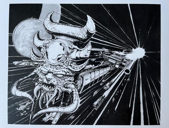 Star God 3666 (B&W) - Roller Coaster Art Show - Drawings & Illustration ...