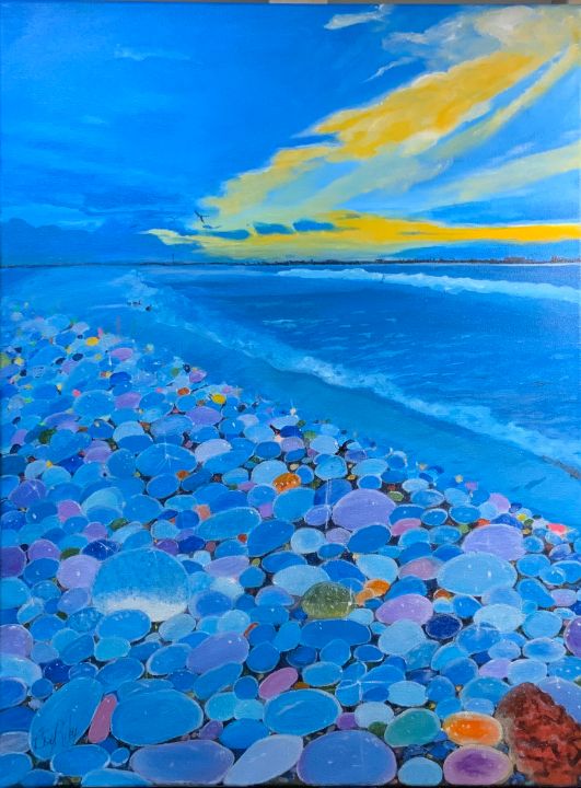 Pebbles - PJ Riley Art - Paintings & Prints, Landscapes & Nature, Beach ...