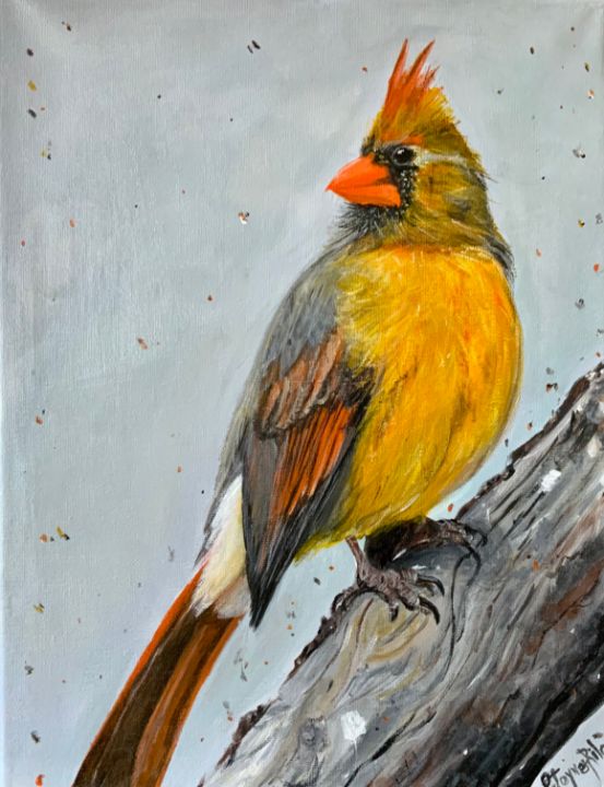 “Yellow Cardinal” - PJ Riley Art - Paintings & Prints, Animals, Birds ...
