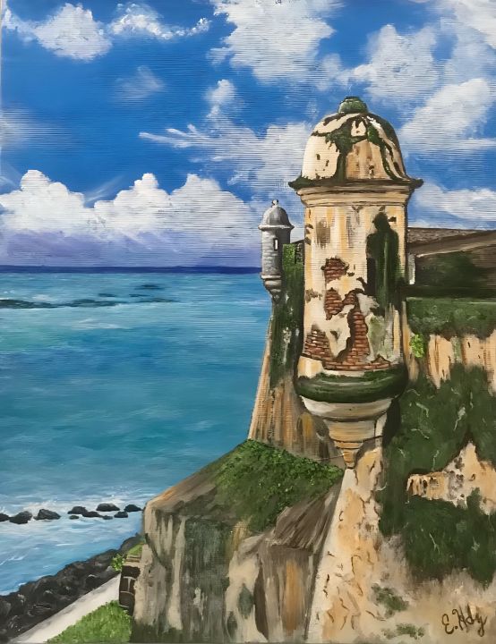 Watchtower, San Juan, P.R. - Fine Art by Evelyn Hernandez - Paintings ...