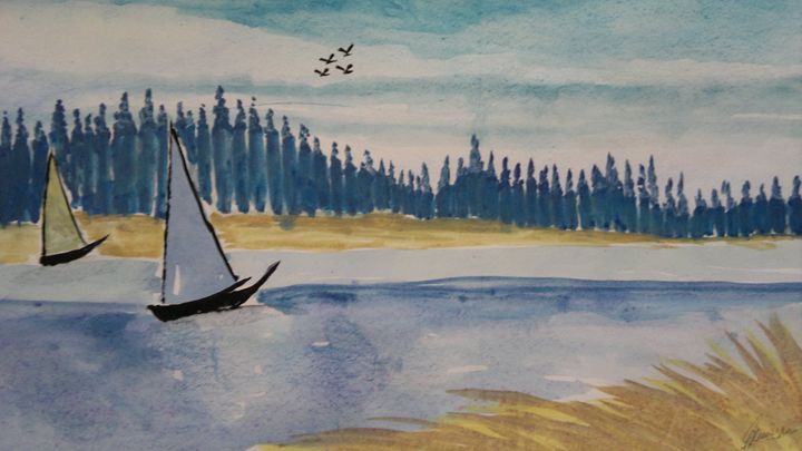 SPRING LAKE.... - jack - Paintings & Prints, Landscapes & Nature, Lakes ...