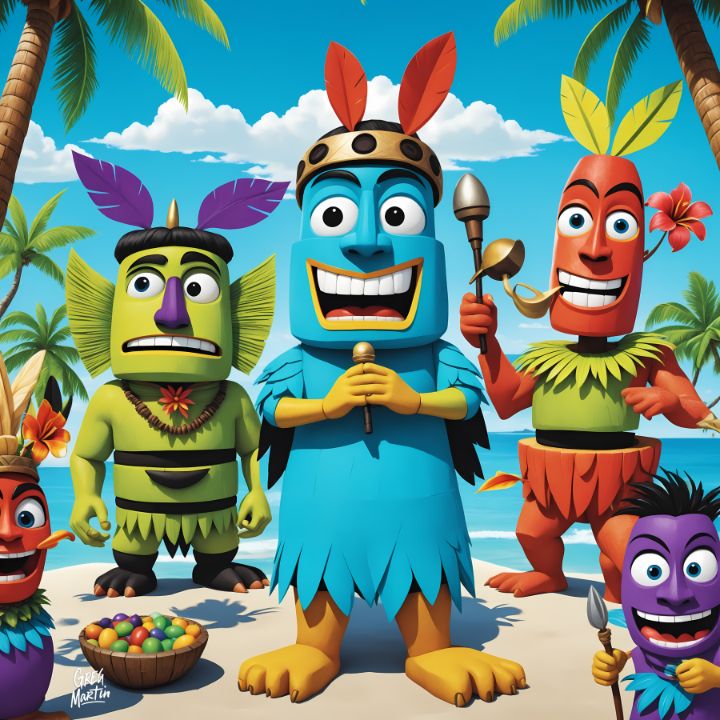Tiki and the Candy Bowl - GREG MARTIN - Digital Art & AI, Ethnic ...