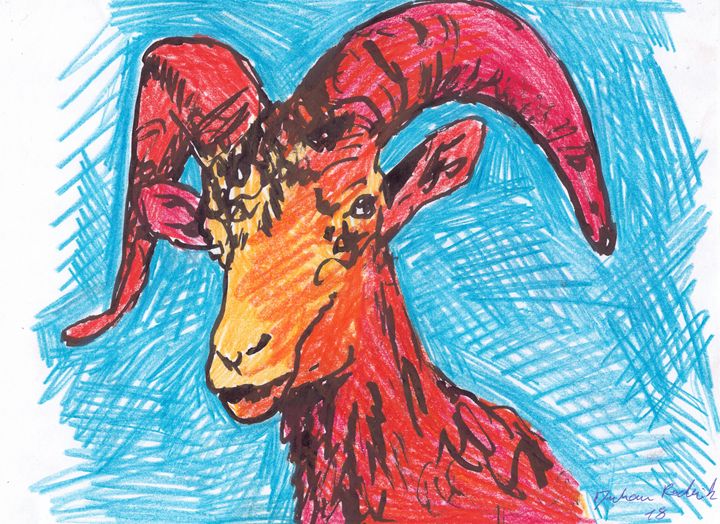 Red Ram - Juhan Rodrik - Paintings & Prints, Animals, Birds, & Fish ...
