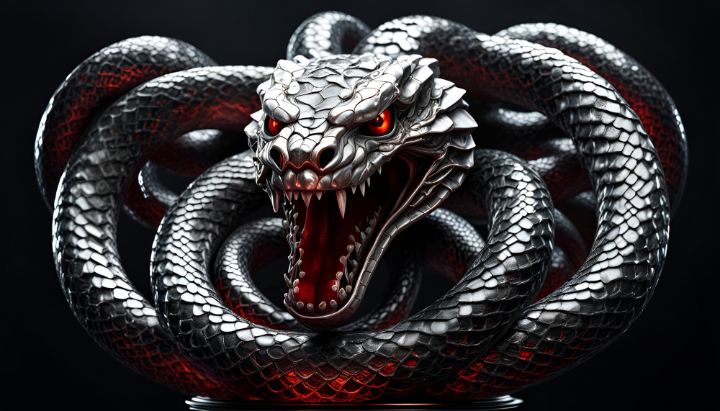 Dragon Snake Black/Red/Chrome - Tdog's Dark Arts Studio - Digital Art ...