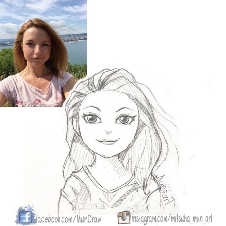Sketch Custom Portrait - Mun Art - Drawings & Illustration, People ...