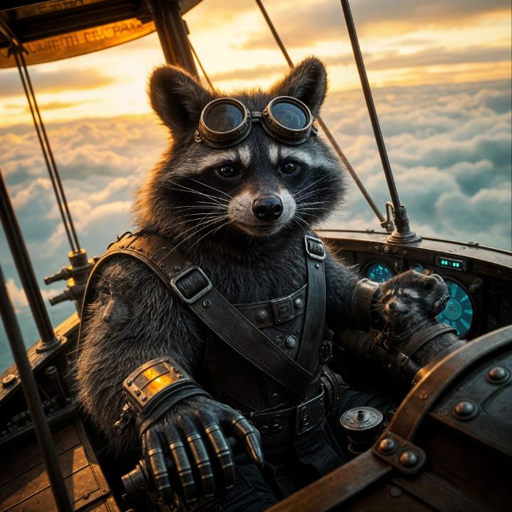 The Great Pilot Raccoon. - SloppyLlama - Digital Art & AI, Animals ...