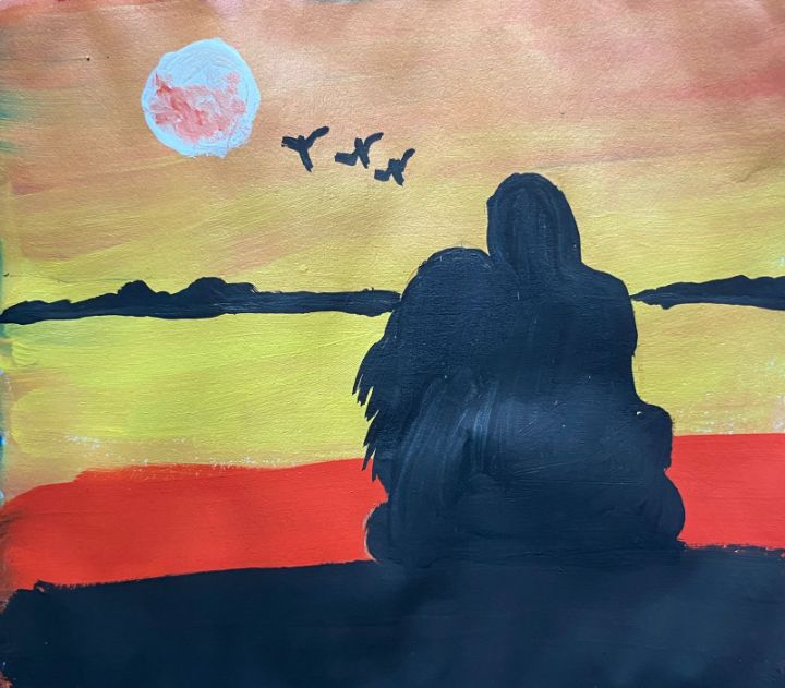 Couple watching Sunset view - Upoma’s Gallery - Drawings & Illustration ...