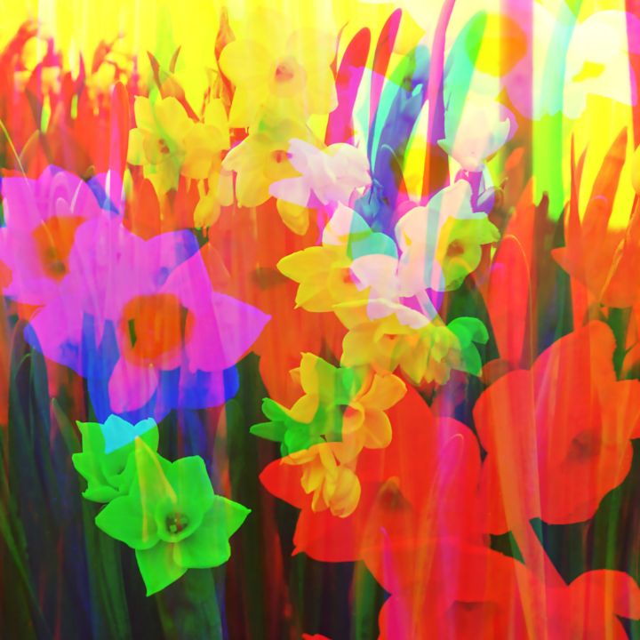 Daffodil Glitch - GlitchAndSon - Paintings & Prints, Flowers, Plants ...