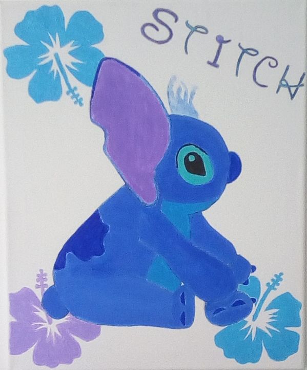 Stitch assis de profil - La boutique de Clé'ART - Paintings & Prints ...