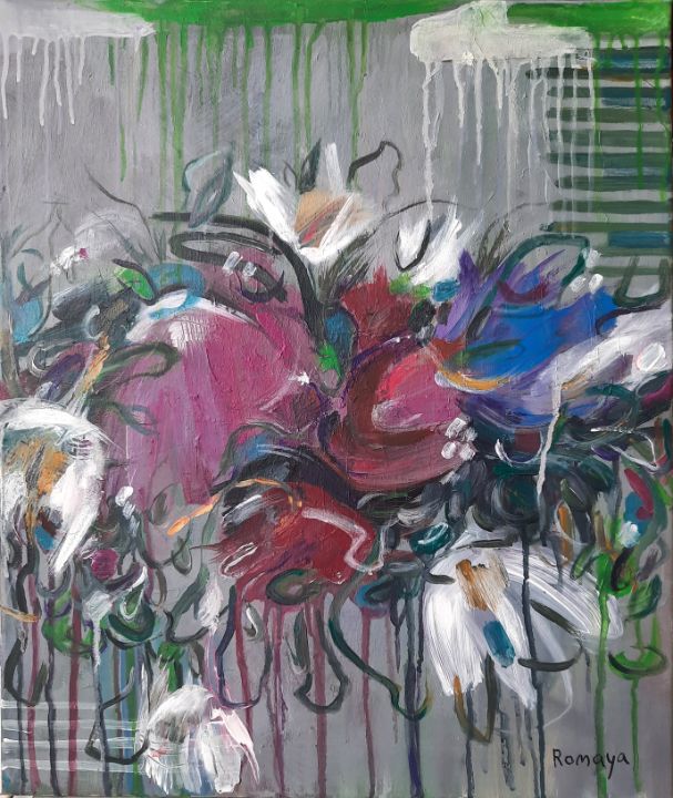 Dance of Flowers - Romaya art - Paintings & Prints, Flowers, Plants ...