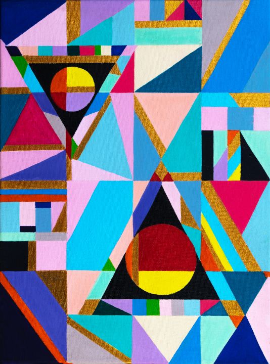 Handmade abstract geometric painting - Faces Studio - Photography ...