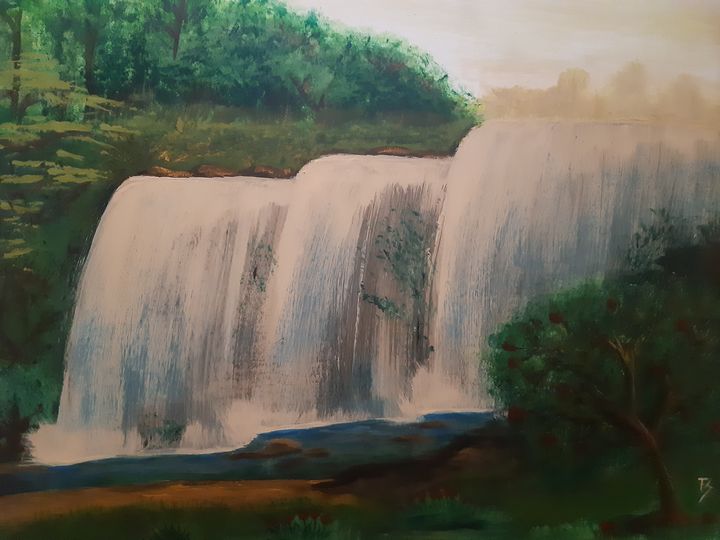 Waterfall no3 - F Smith - Paintings & Prints, Landscapes & Nature ...