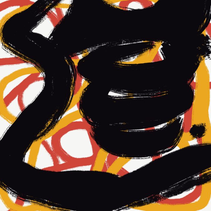 Expressionism abstract in black red - Little dean - Paintings & Prints ...