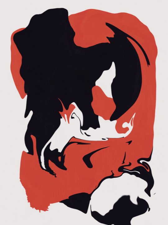Abstract liquify red and black - Little dean - Paintings & Prints ...