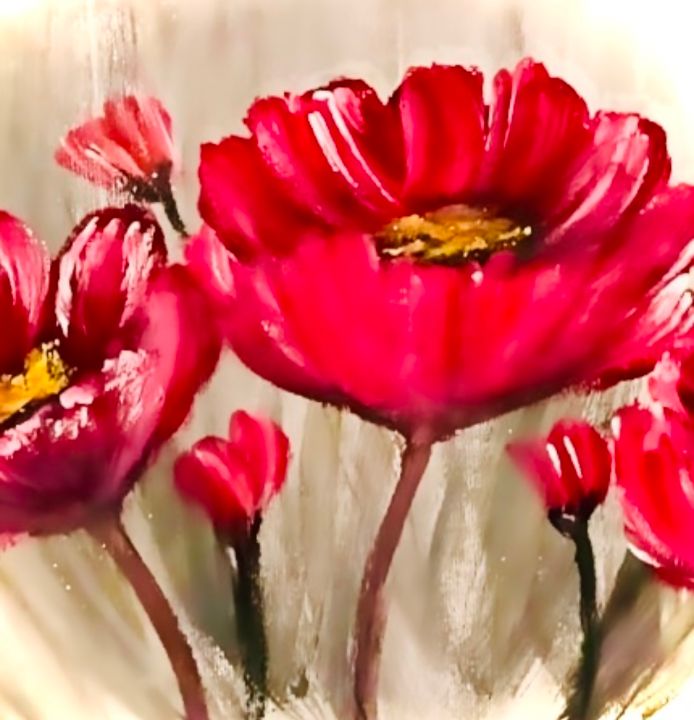 Red flower - Whimsical Art by Onilisa - Paintings & Prints, Flowers ...