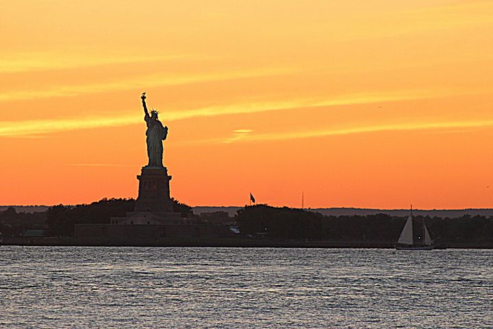 Lady Liberty and a Summer Sunset - Photography Art and Design by Dora ...