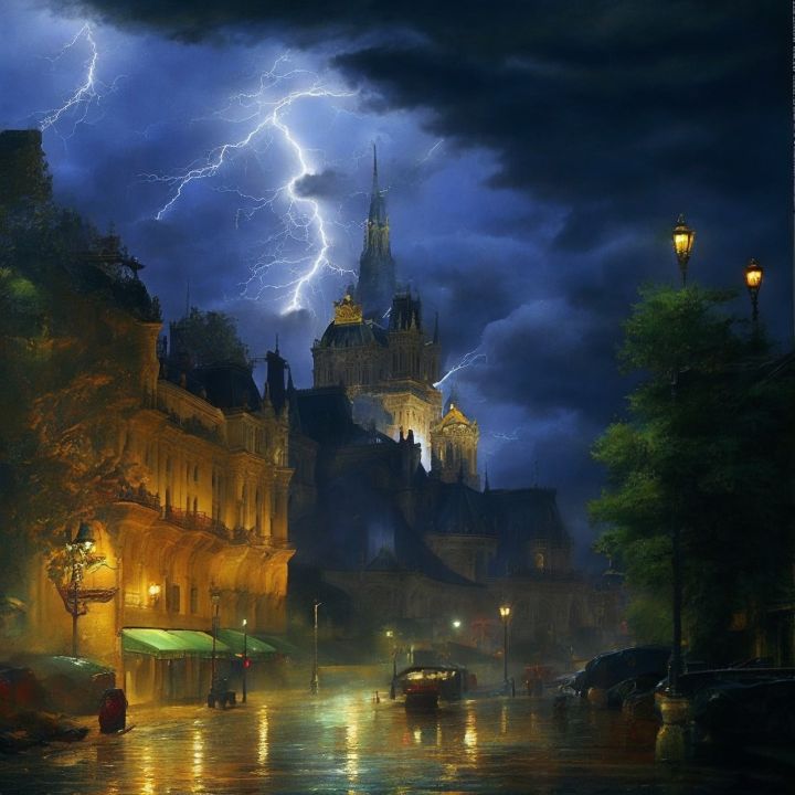 Storm in Paris, 19th century - Architect - Drawings & Illustration ...