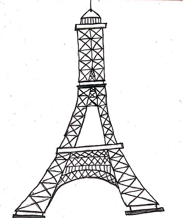 Eiffel Tower Sketch - Shay & Lay Arts - Drawings & Illustration ...