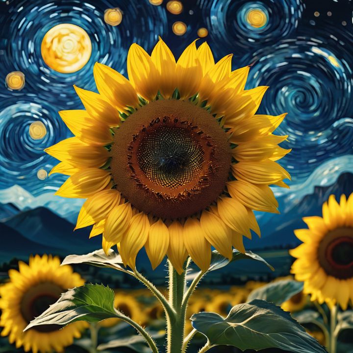 Sunflowers Van Gogh Starry Night Series