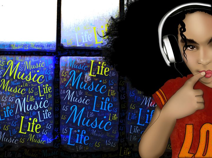 Music is Life - Tiphara Art - Drawings & Illustration, People & Figures ...