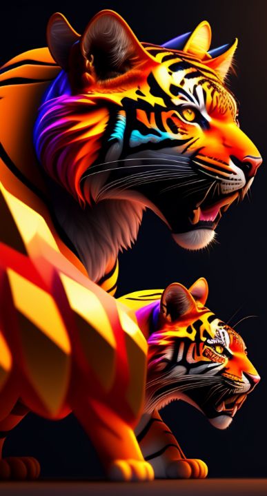 Phoenix Tiger - PiriaCreaciones - Digital Art & AI, Abstract, Color ...