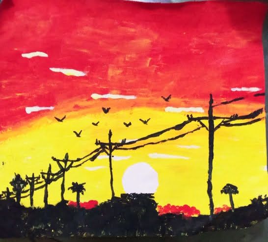 Orange Dreamscape: A Bird's Voyage - Zunairah's Creations - Paintings ...