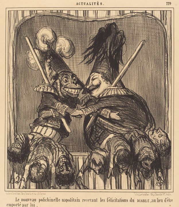 Honoré Daumier~Le Nouveau polichinel - Classical art - Paintings ...