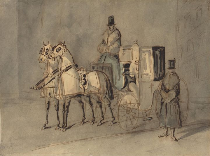 Constantin Guys~Carriage with Driver - Classical art - Paintings ...