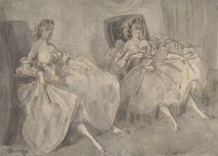 Constantin Guys~Two Seated Women - Classical art - Paintings & Prints ...