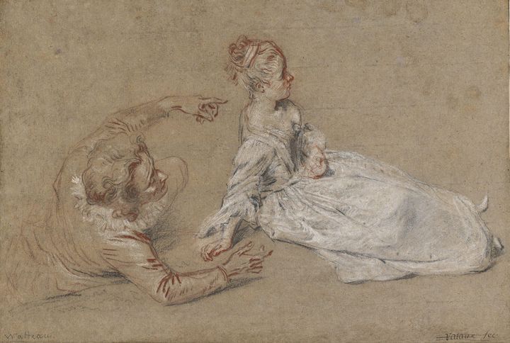 Jean-Antoine Watteau~A Man Reclining - Classical art - Paintings ...