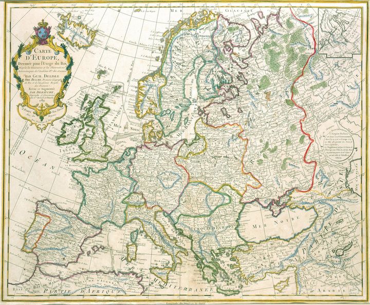 Jean-Claude Dezauche~Map of Europe - Classical art - Paintings & Prints ...