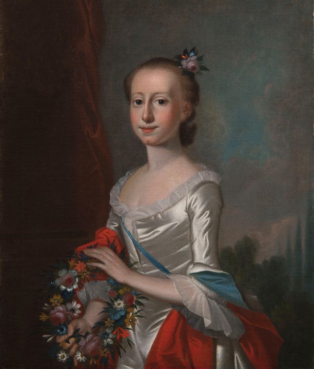 Jeremiah Theus~Portrait of Elizabeth - Classical art - Paintings ...