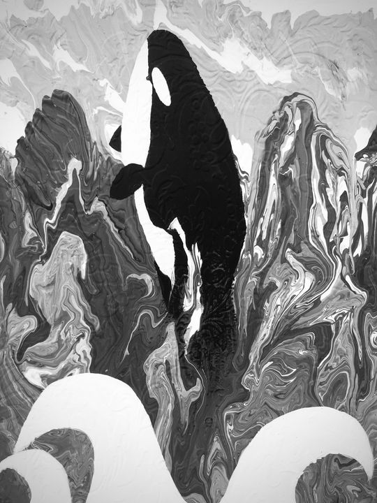 Orca Shore - Abstract Accents - Paintings & Prints, Animals, Birds ...