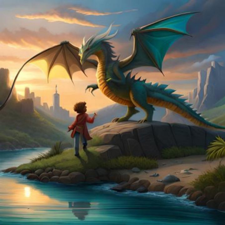 Boy Meets Dragon - Unique Digital Art Designs - Paintings & Prints ...