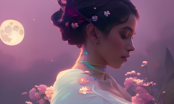 Bathed in Moonlight - Cambria Rose - Digital Art & AI, People & Figures ...